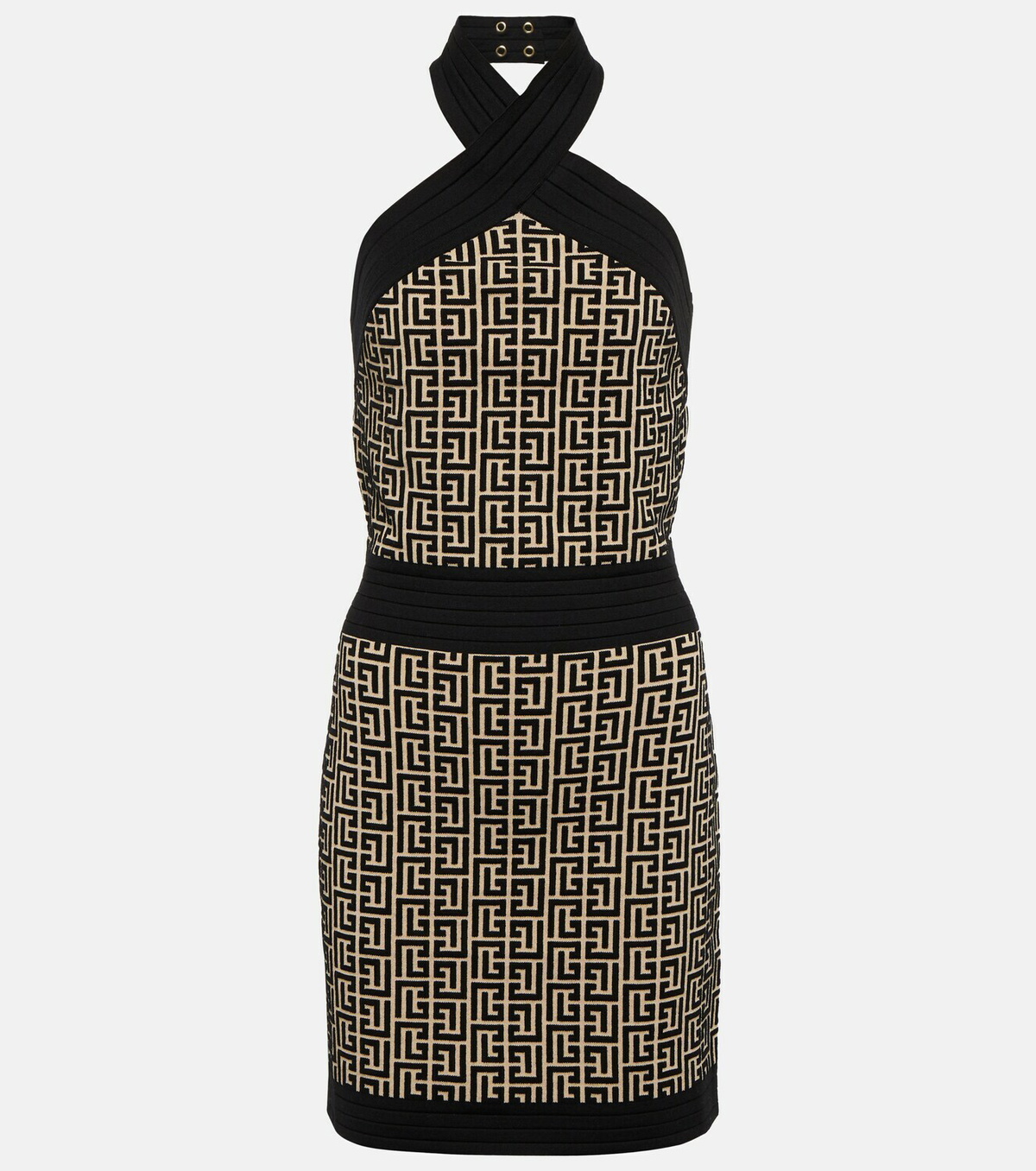 Balmain - Monogram halter-neck minidress Balmain