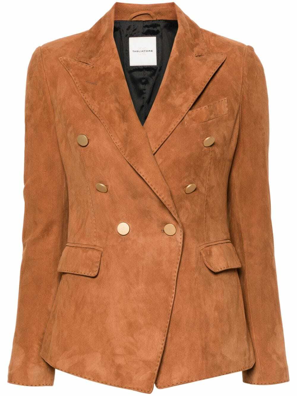 TAGLIATORE - Suede Double-breasted Jacket Tagliatore