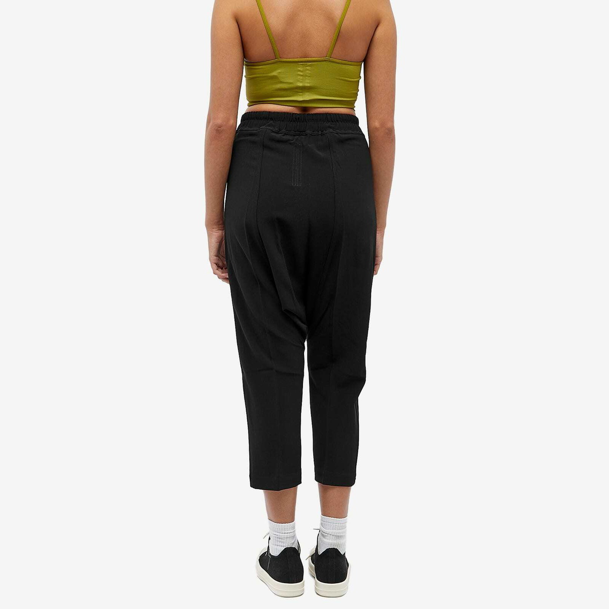 Rick Owens Women's Drawstring Cropped Track Pants in Black Rick Owens