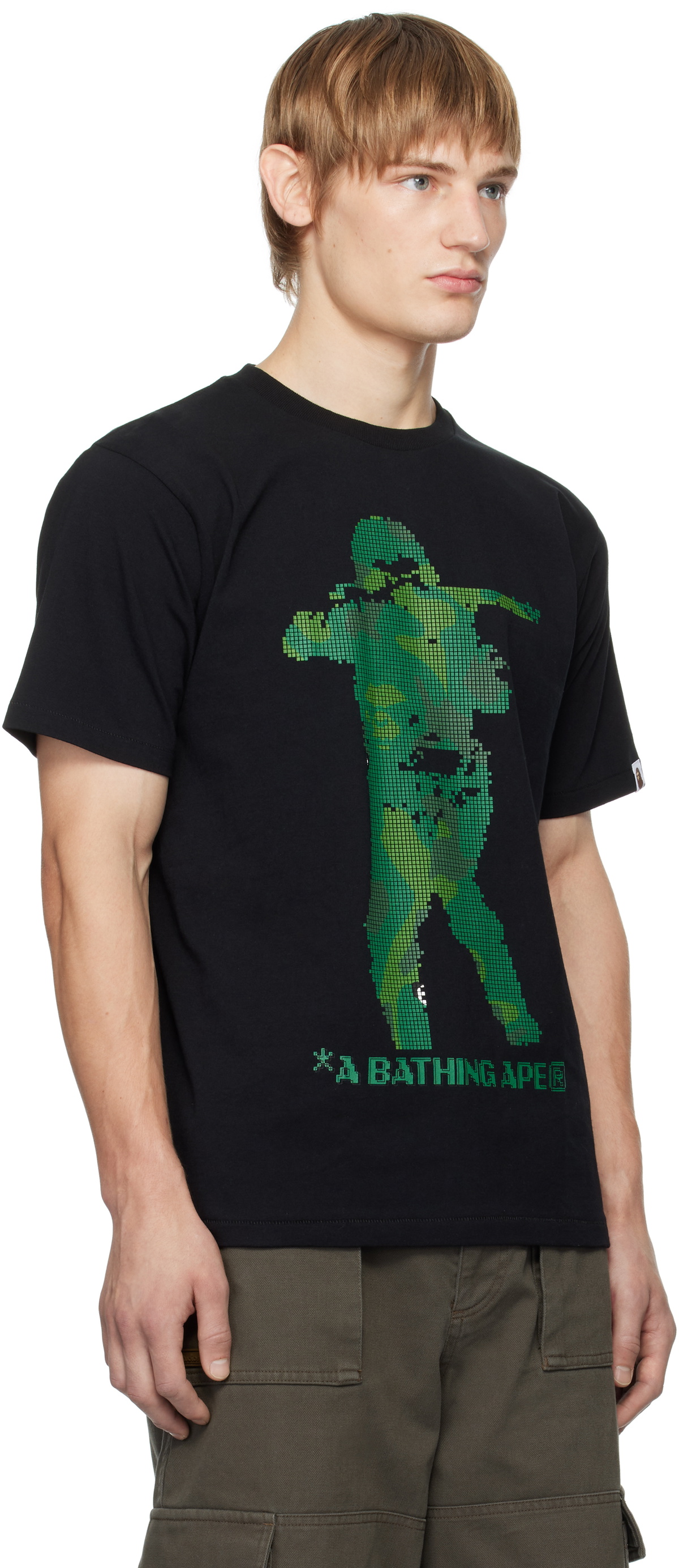 BAPE Black Bitmap Soldier T-shirt A Bathing Ape