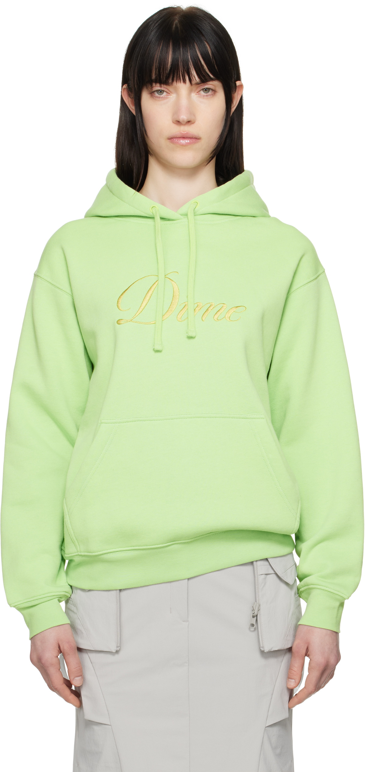 Dime Green Cursive Logo Hoodie Dime