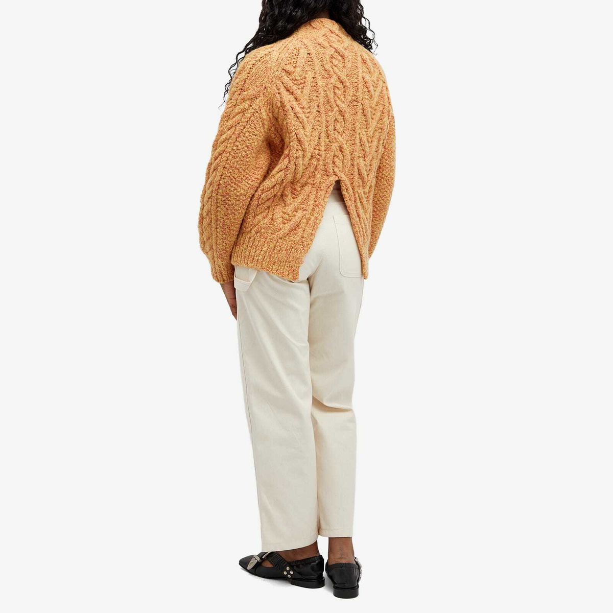 TOGA Women's Cable knit pullover in Yellow Toga Pulla