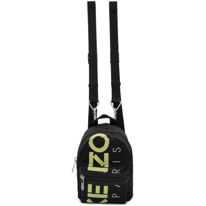 Kenzo Black Mini Reflective Logo Backpack Kenzo