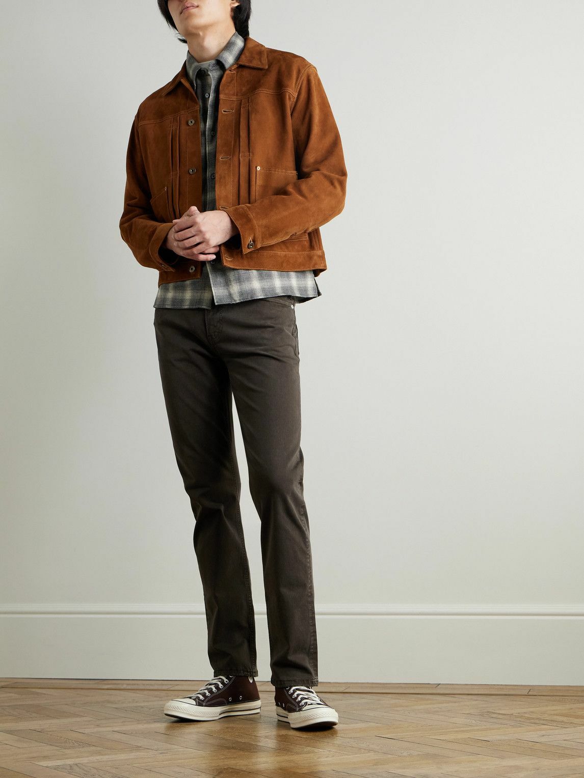 FRAME - The Modern Slim-Fit Straight-Leg Jeans - Brown Frame Denim