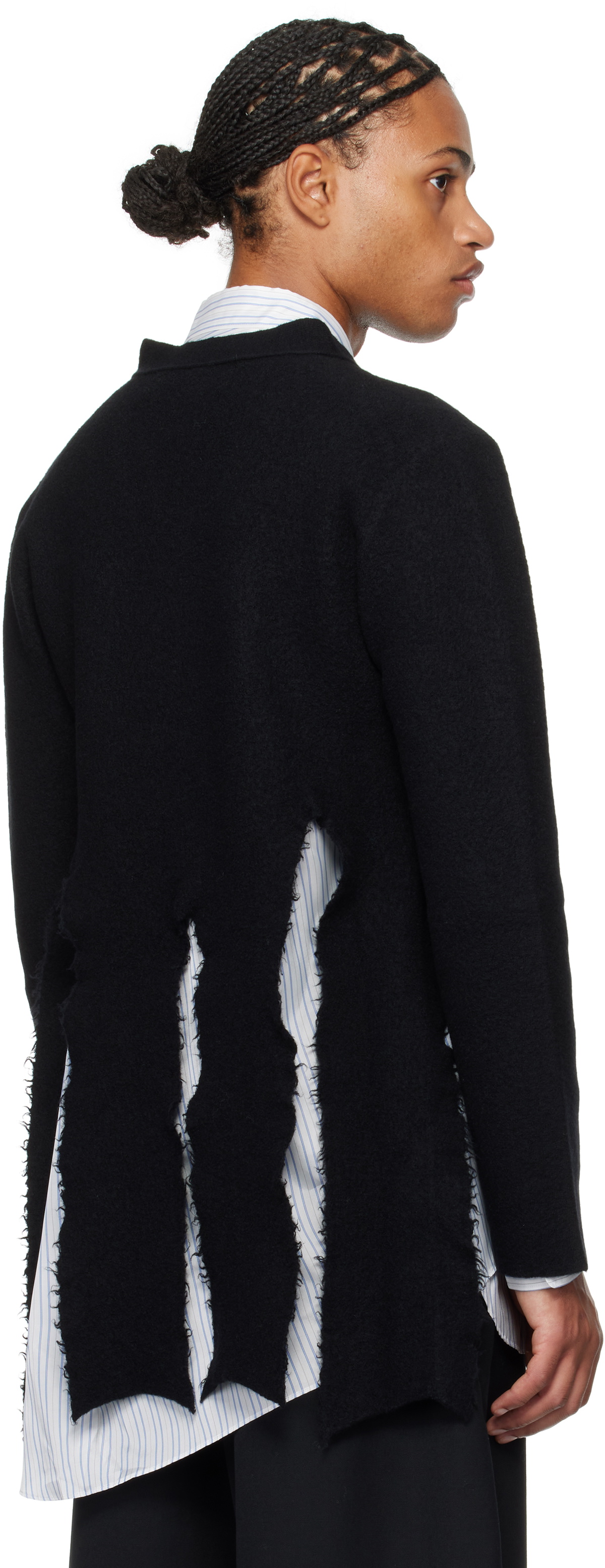 Comme des Garçons Homme Plus Black Worsted Wool Cardigan Comme des ...