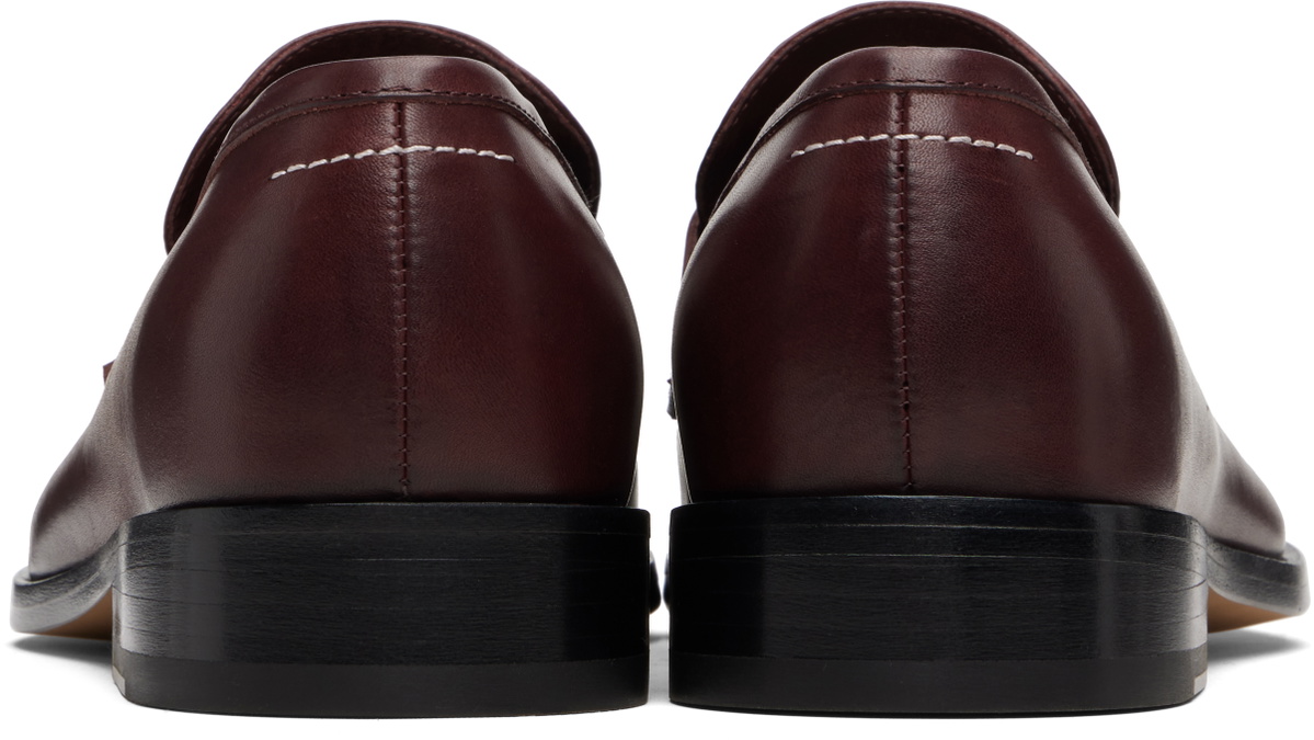 MM6 Maison Margiela Burgundy New Classic Stitch Loafers MM6 Maison Margiela