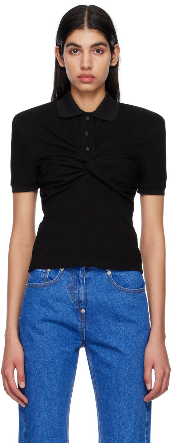 Pushbutton SSENSE Exclusive Black Twisted Polo Pushbutton
