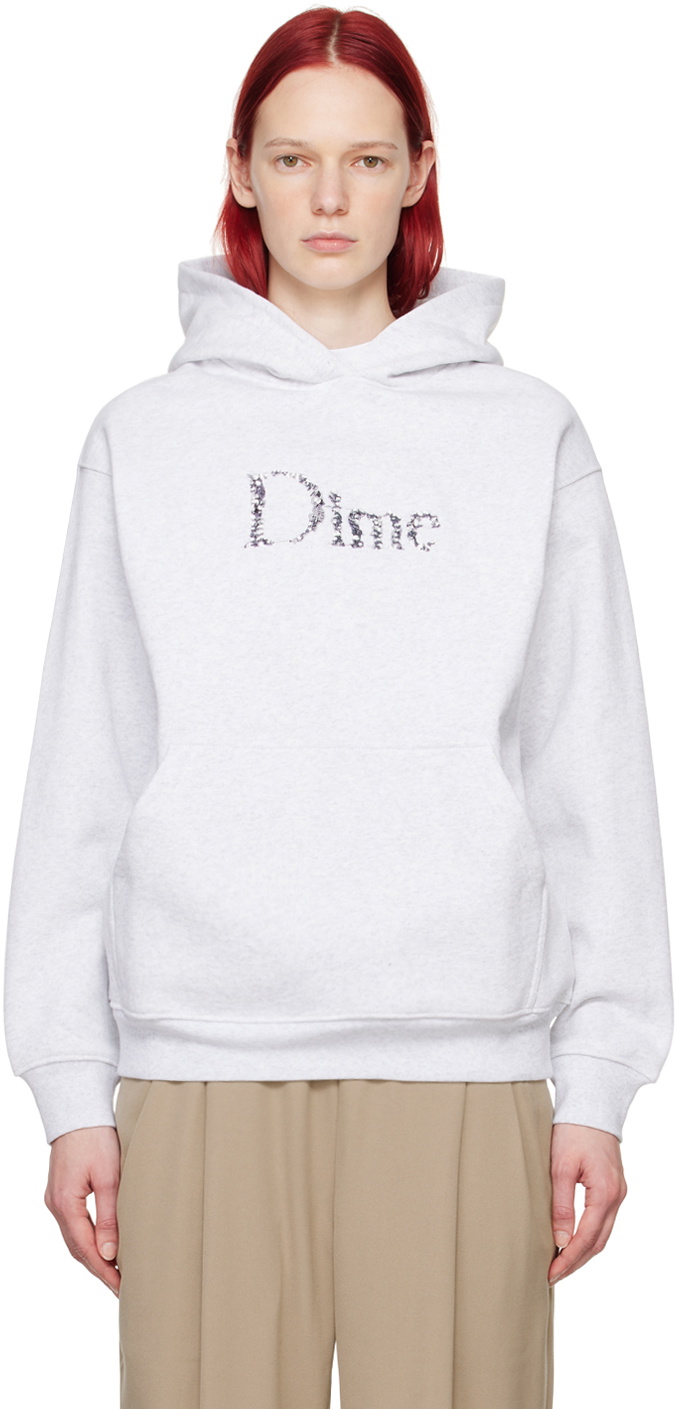 Dime Gray Skull Hoodie Dime