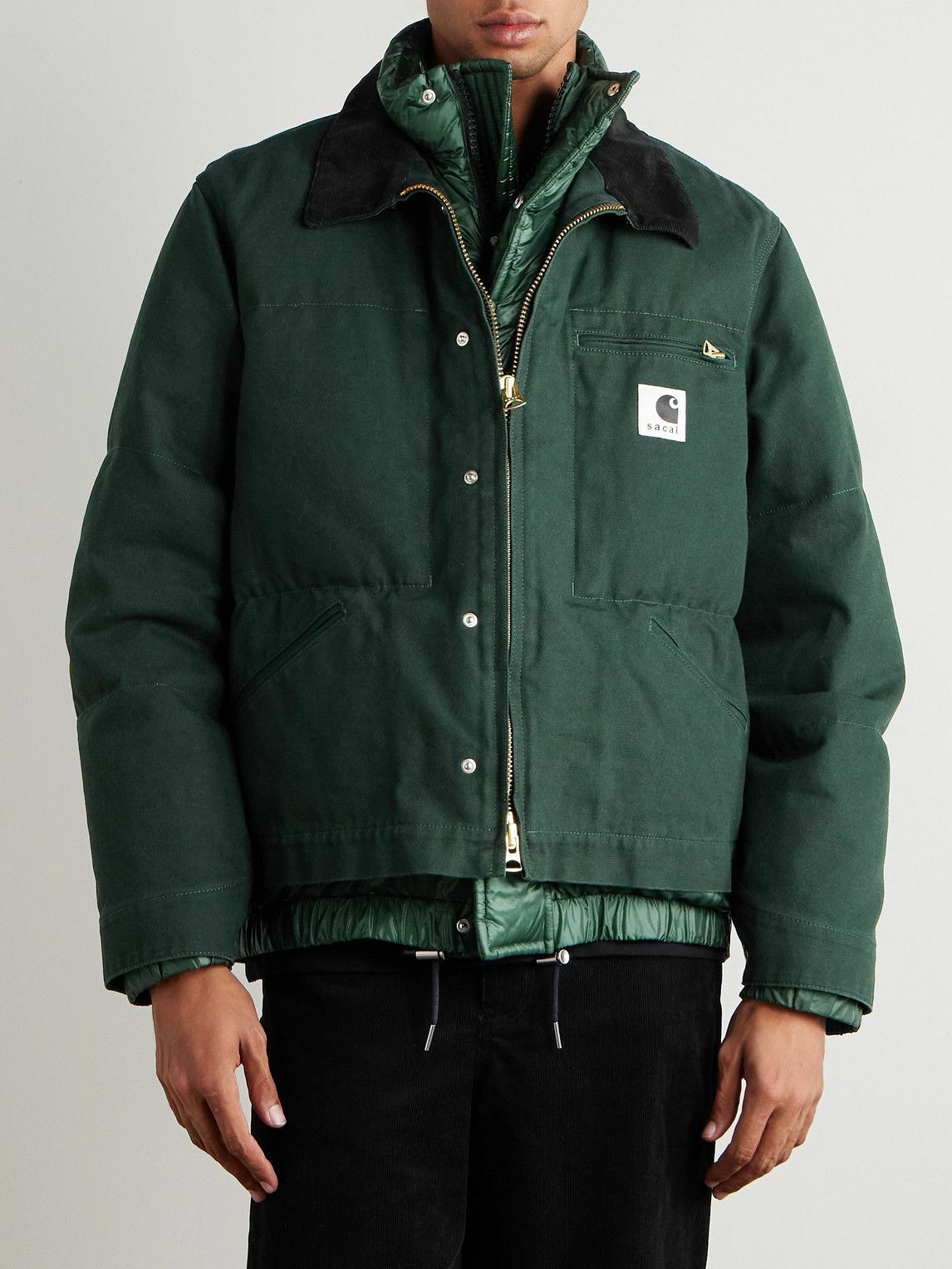 Sacai - Carhartt Logo-Appliquéd Shell and Corduroy-Trimmed Cotton ...