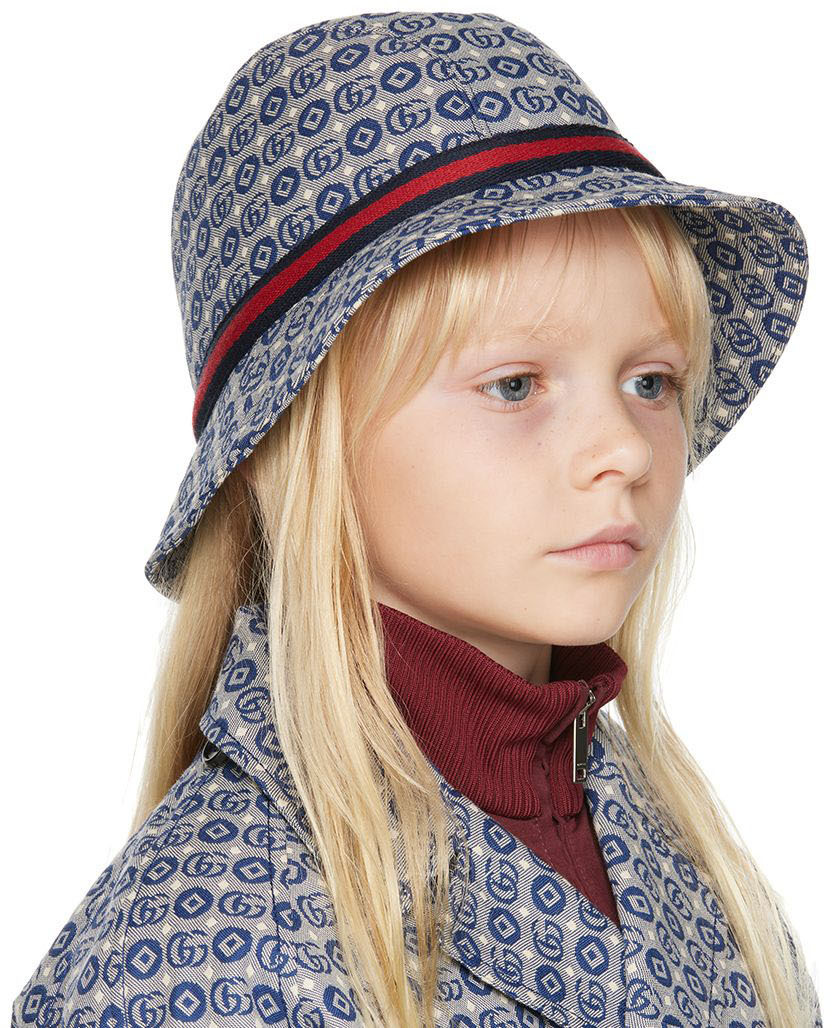 Gucci Kids Blue Canvas GG Hat Gucci