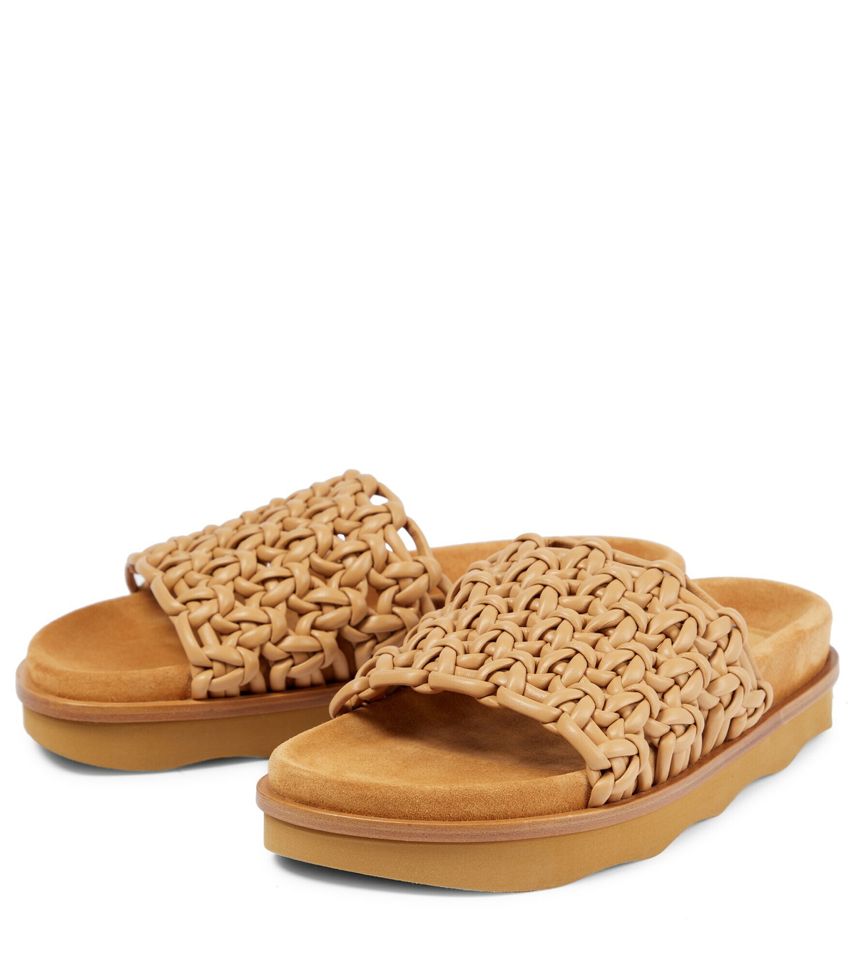Chloe - Wavy woven leather slides Chloe