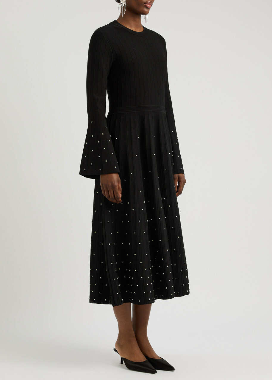 Jonathan Simkhai Embellished Stretch-knit Midi Dress Black Simkhai