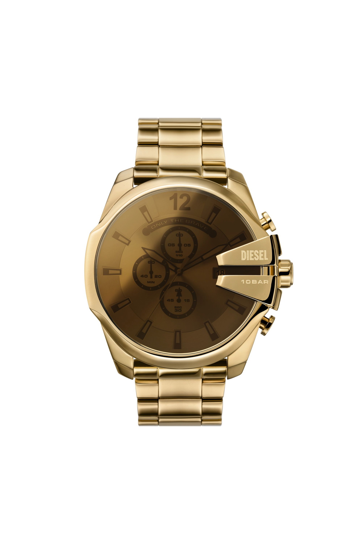 Diesel Mega Chief chronograph gold-tone stainless steel watch ...