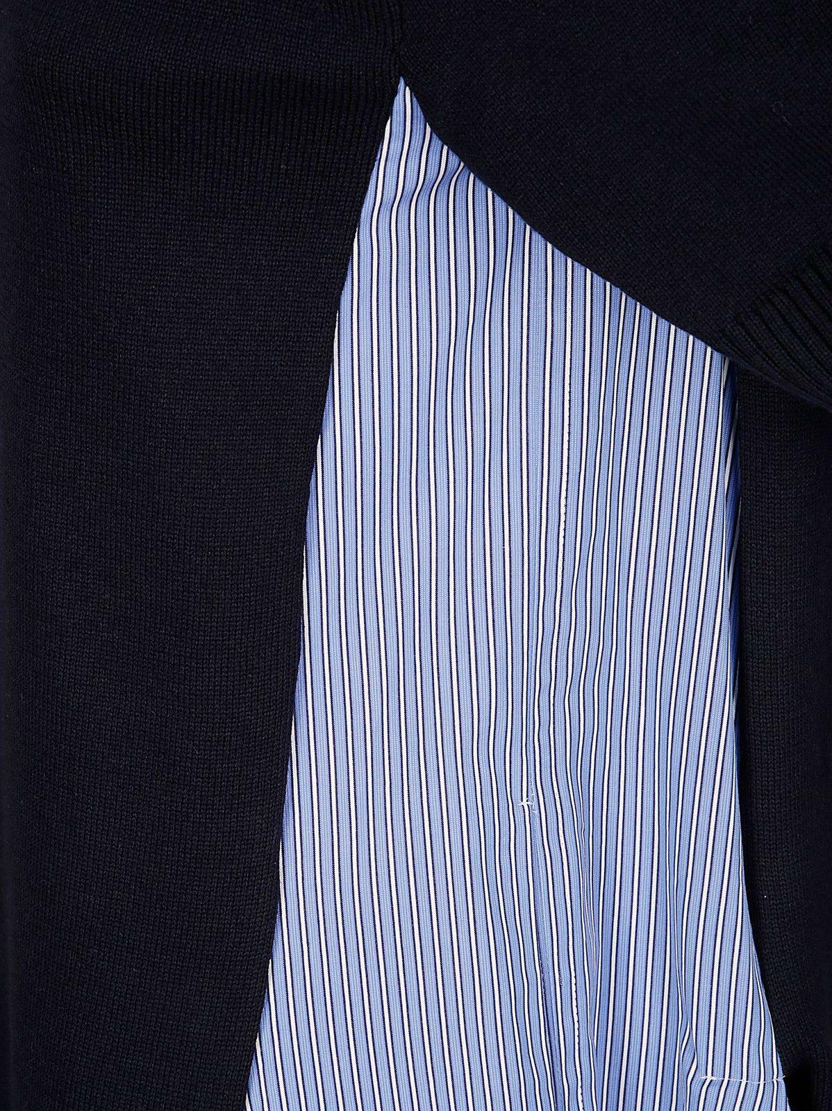 Sacai Poplin Stripe-detail Dress Sacai