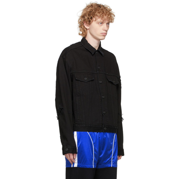 Balenciaga Black Denim Ripped Jacket Balenciaga
