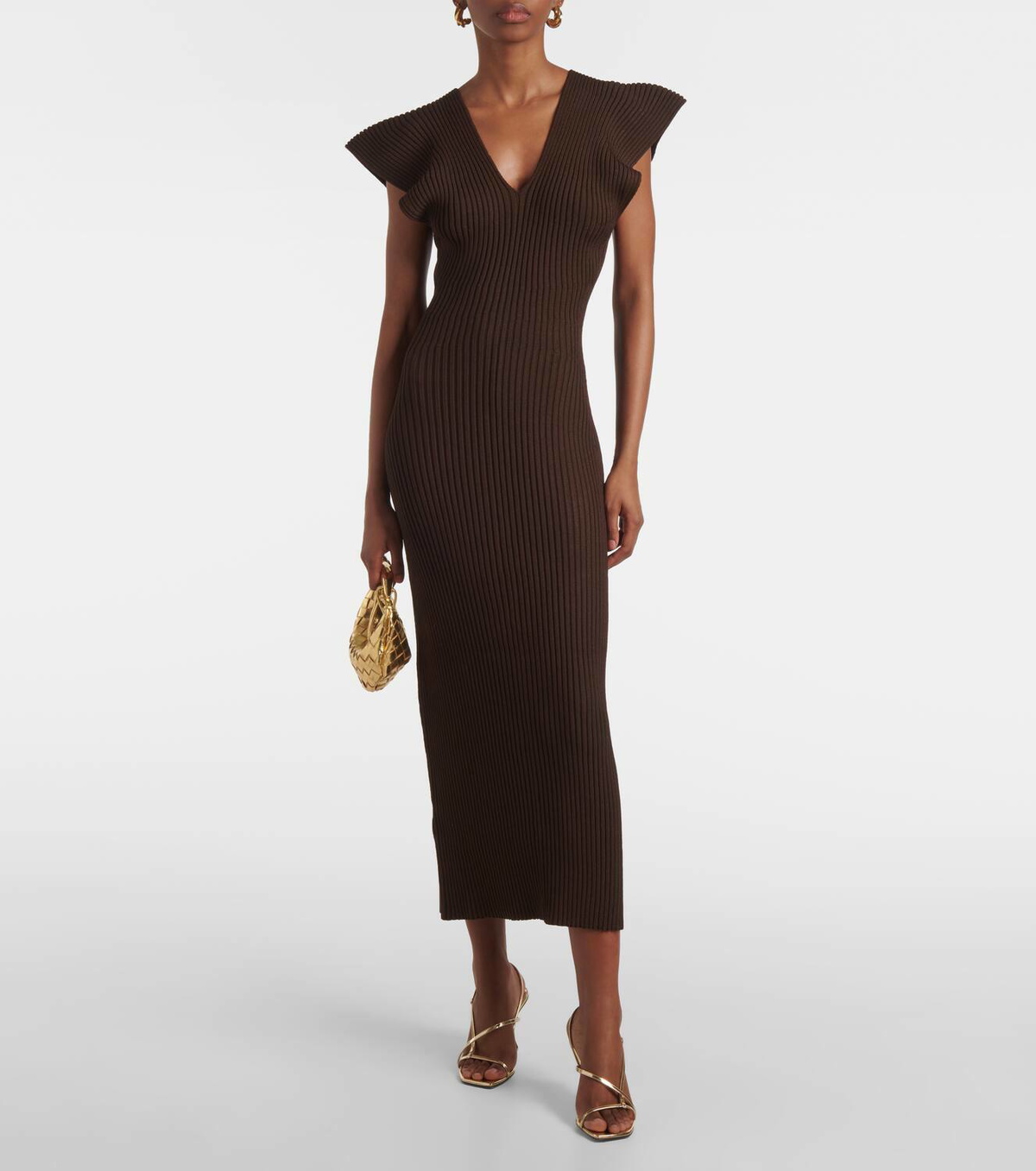Altuzarra Trey ruffled ribbed-knit gown Altuzarra