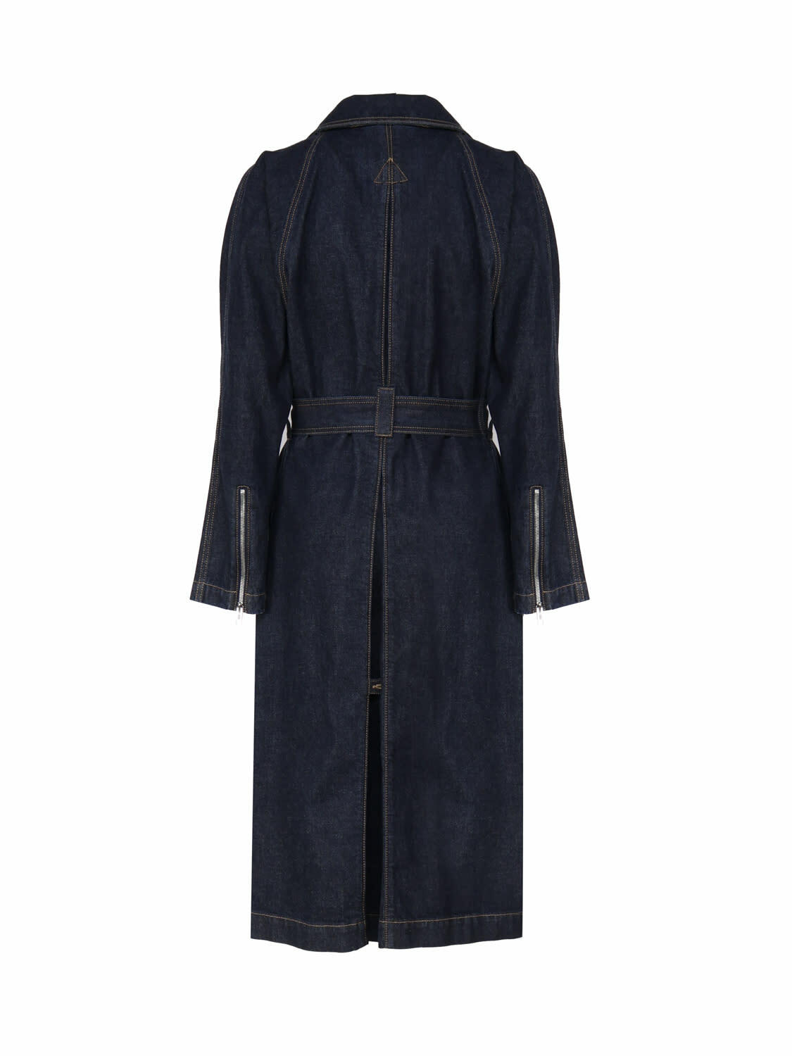 Alaia Classic Coat In Cotton Denim ALAÏA