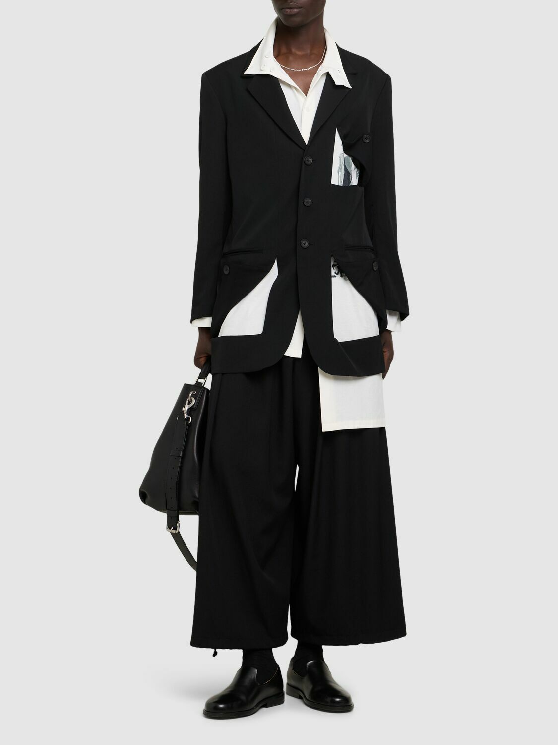 YOHJI YAMAMOTO Diagonal Button Wool Jacket Yohji Yamamoto