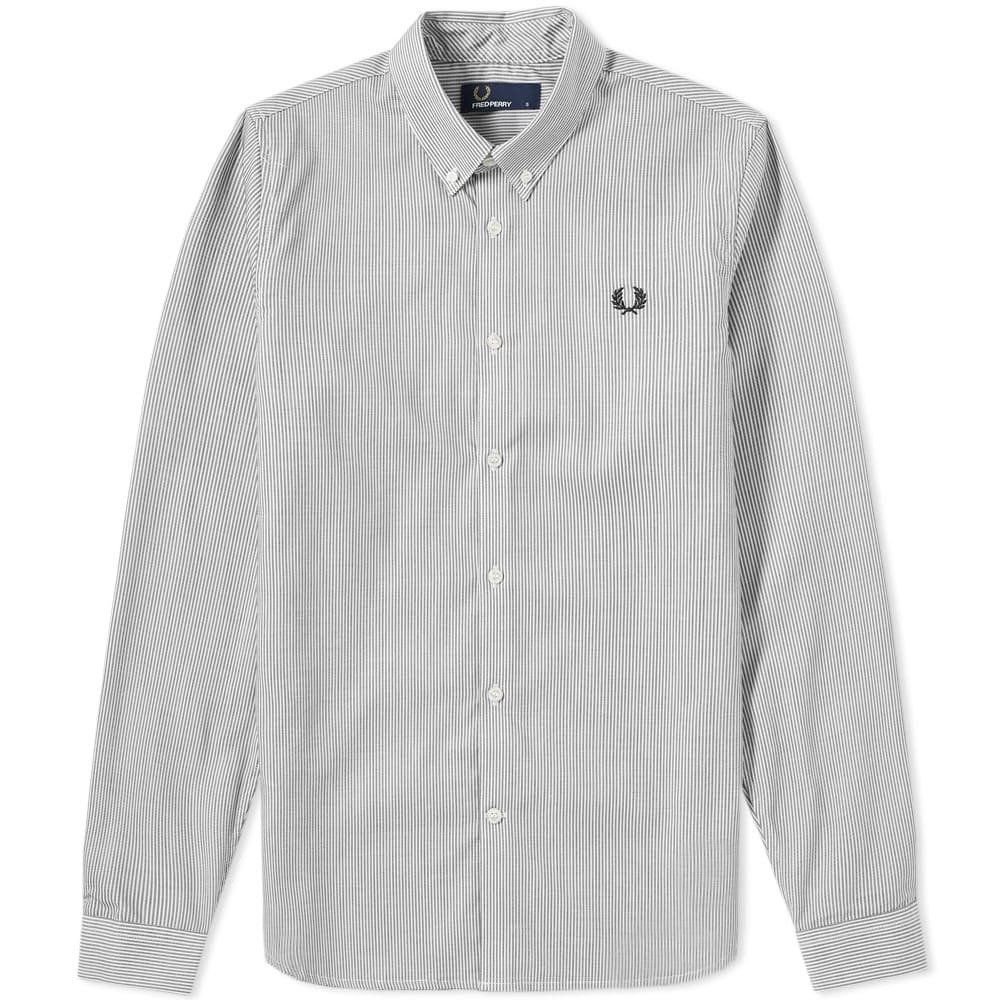 Fred Perry Classic Stripe Shirt Grey Fred Perry