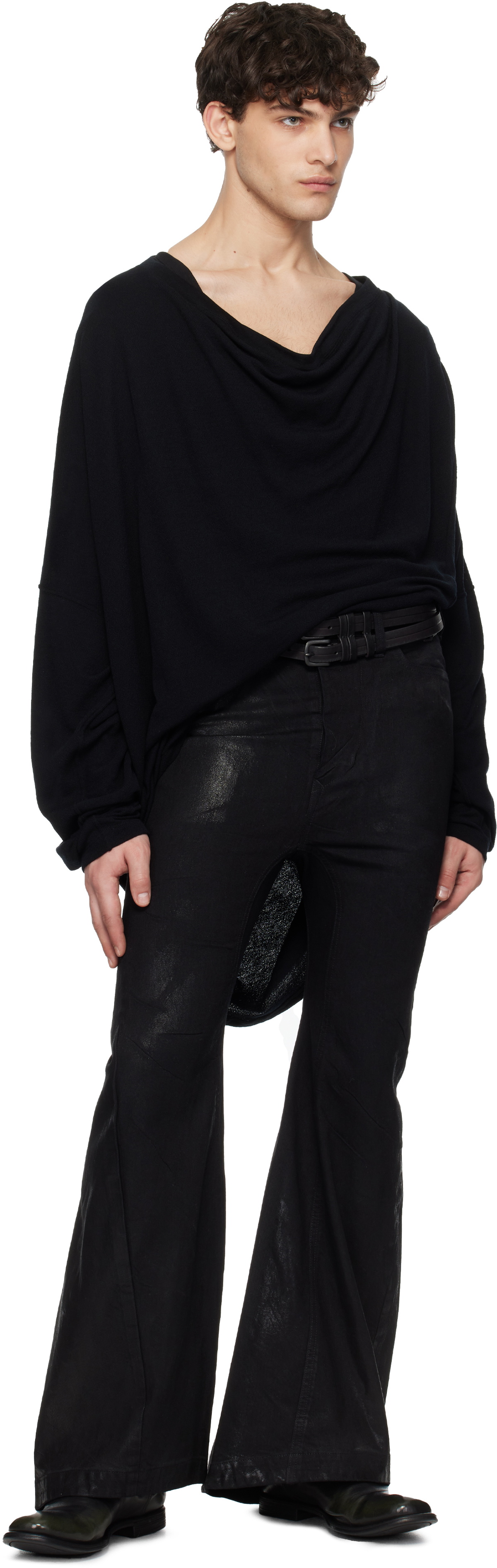 Julius Black Flared Jet Jeans Julius