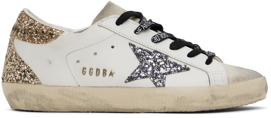 Golden Goose White & Beige Super-Star Classic Sneakers Golden Goose ...
