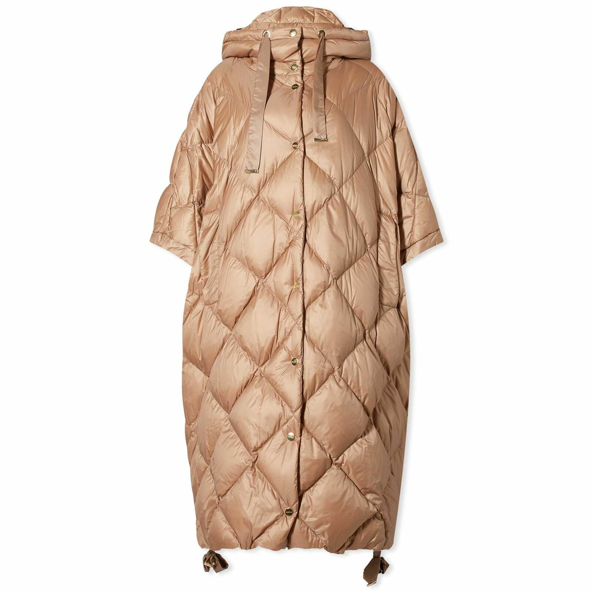Max Mara Women's Treca Padded Poncho Coat in Camel Max Mara