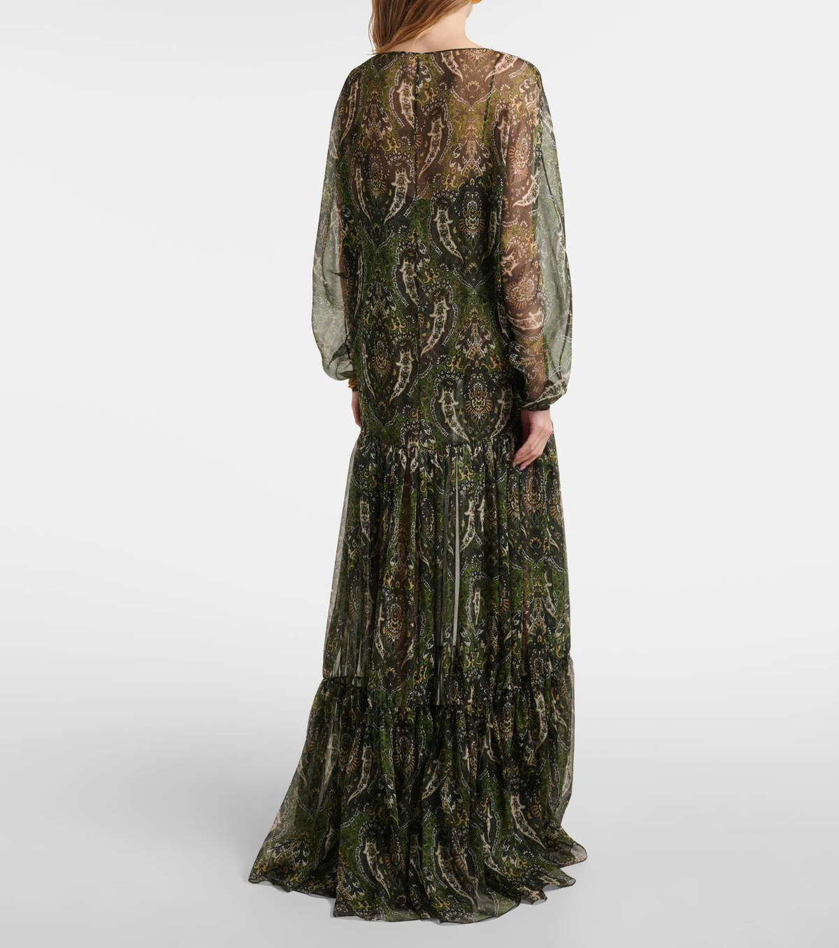 Saint Laurent Paisley silk crepon maxi dress Saint Laurent