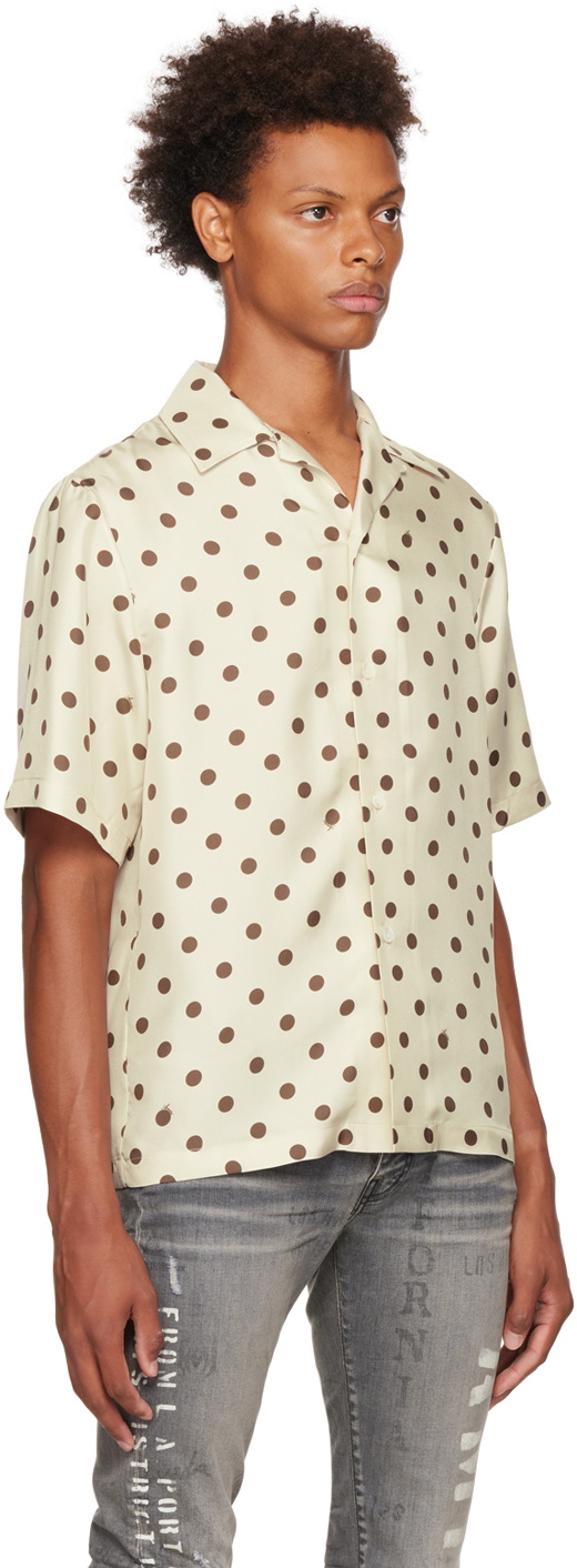 AMIRI Beige Polka Dot Bowling Shirt Amiri