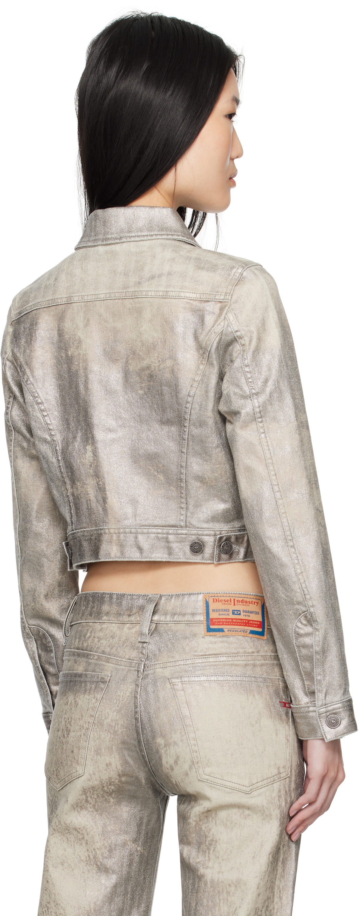 Diesel Silver De-Slimmy-S1 Denim Jacket Diesel