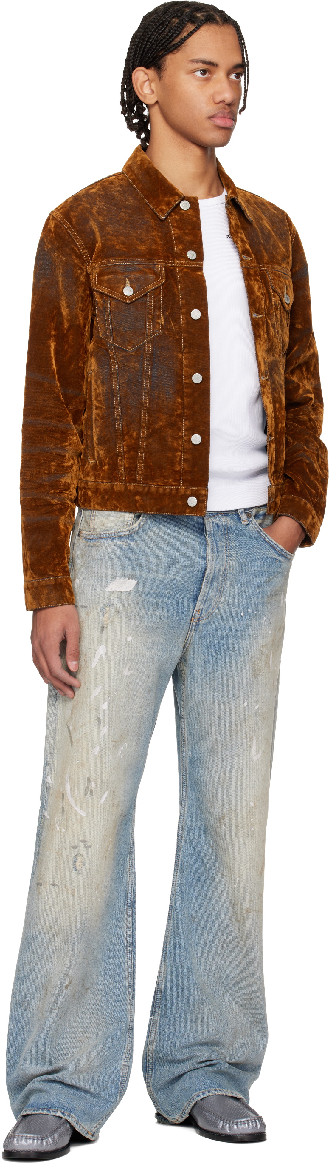 Acne Studios Gray Leather Loafers Acne Studios