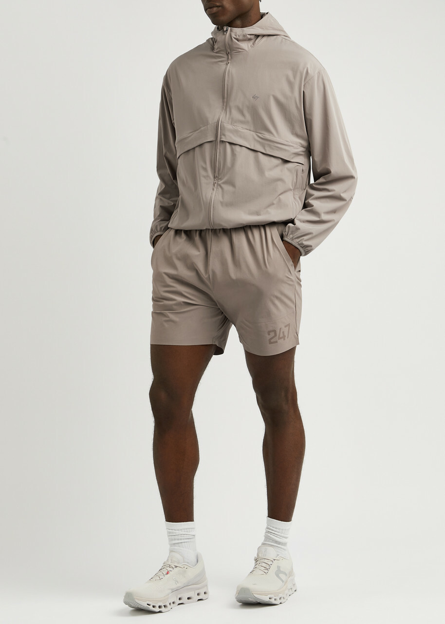 Represent 247 Printed Stretch-nylon Shorts Grey Represent