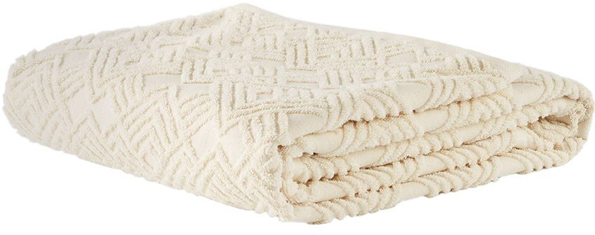 Palm Angels Off-White Cotton Beach Towel Palm Angels