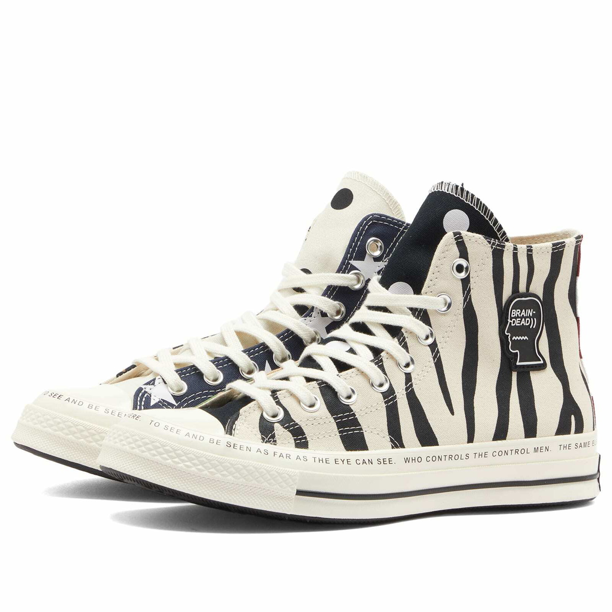 Converse Men's x Brain Dead Chuck 70 in Egret/Black/Navy Converse