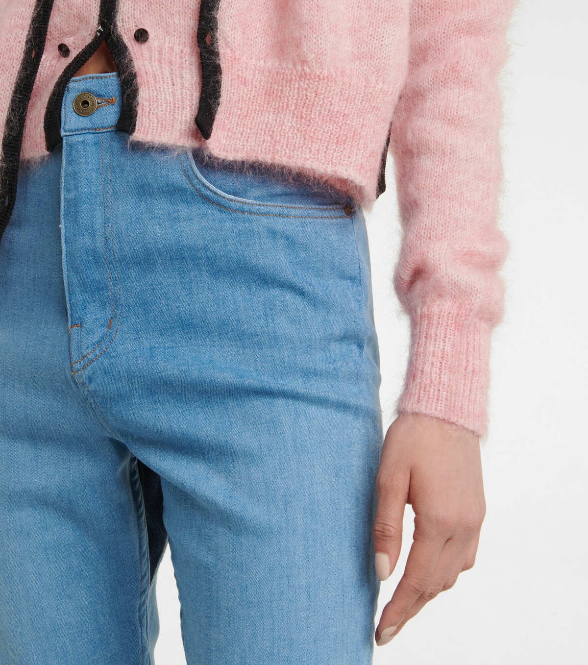 Y/Project - Paneled high-rise skinny jeans Y/Project