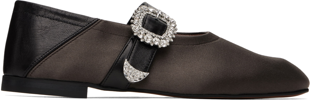 Wales Bonner Brown & Black Glide Ballerina Flats Wales Bonner