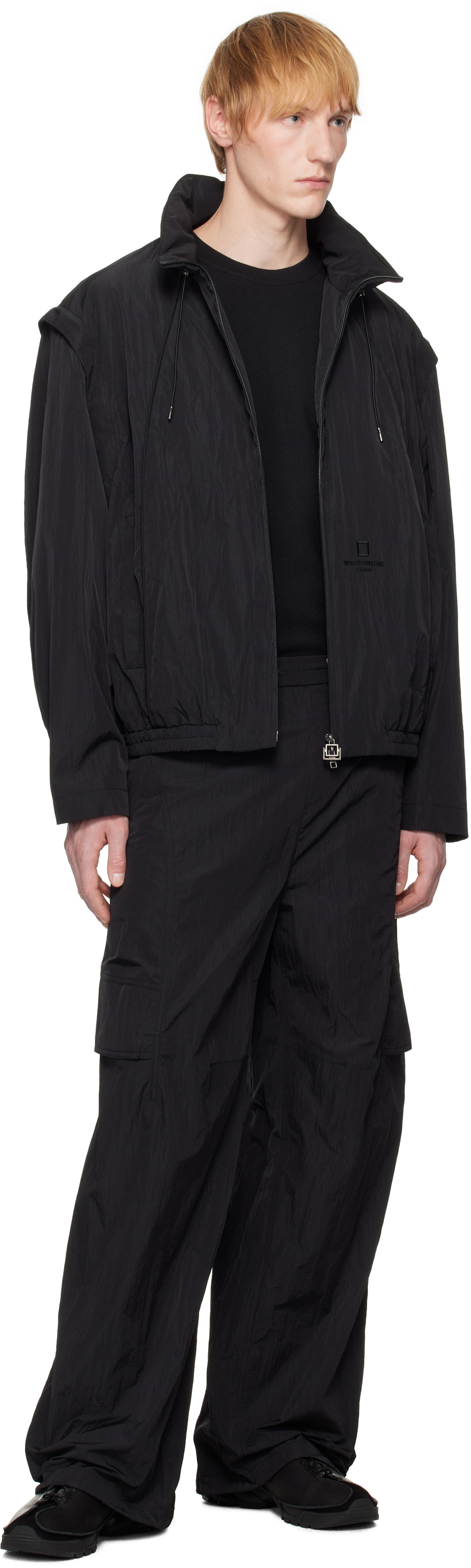 WOOYOUNGMI Black Nylon Track Jacket Wooyoungmi