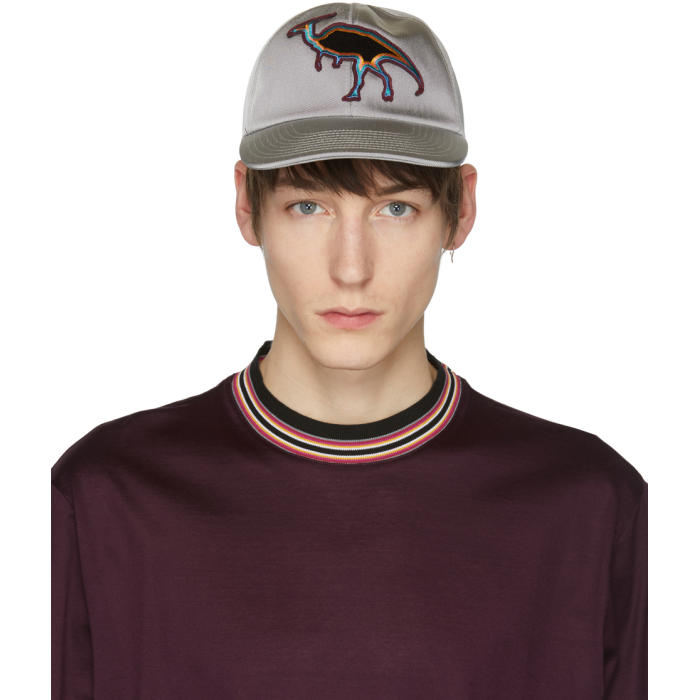 Lanvin Silver Graphic Baseball Cap Lanvin