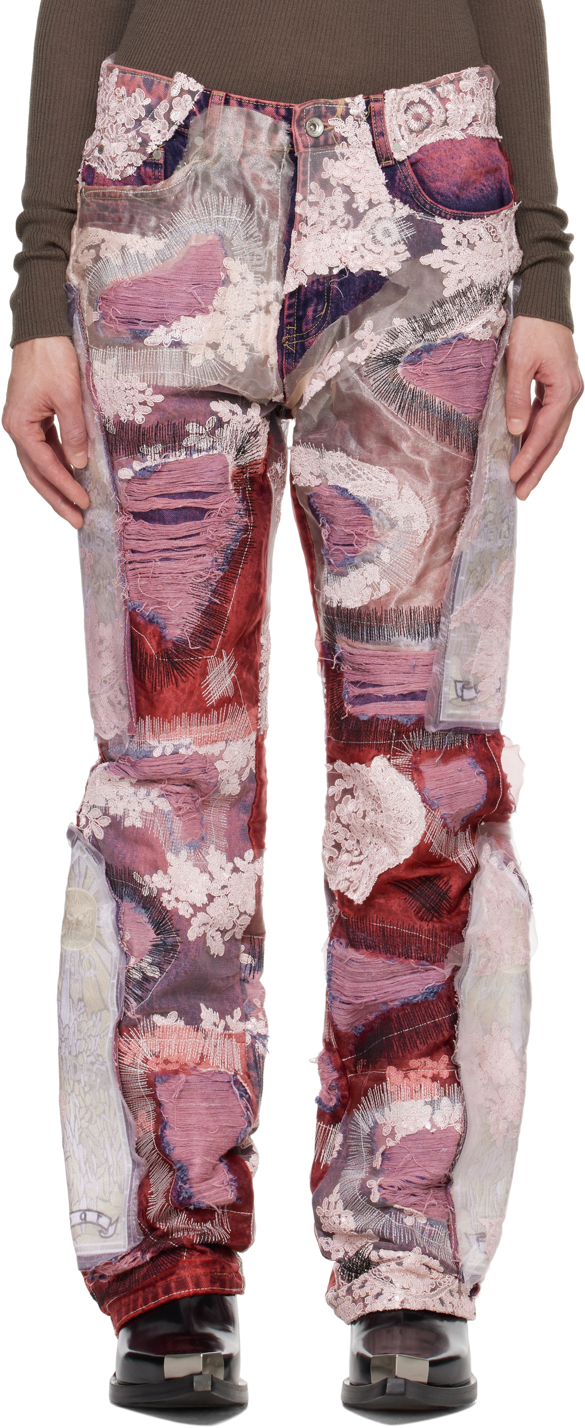 Who Decides War Red & Blue Overdyed Affinity Jeans WHO DECIDES WAR by ...