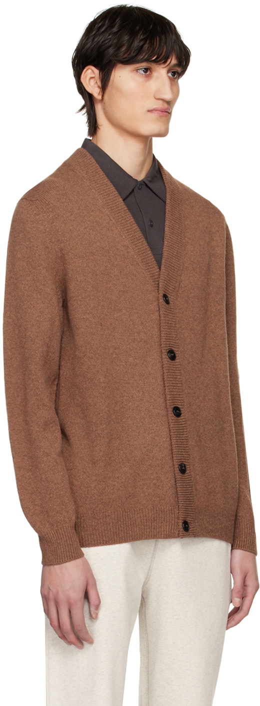 Sunspel Brown Button Cardigan Sunspel