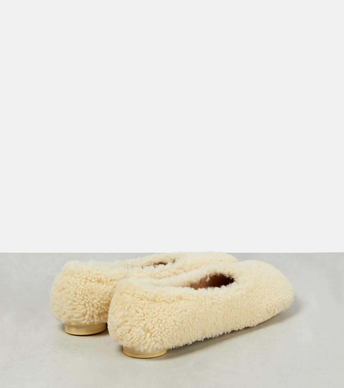 Bottega Veneta Atomic shearling-trimmed ballet flats Bottega Veneta