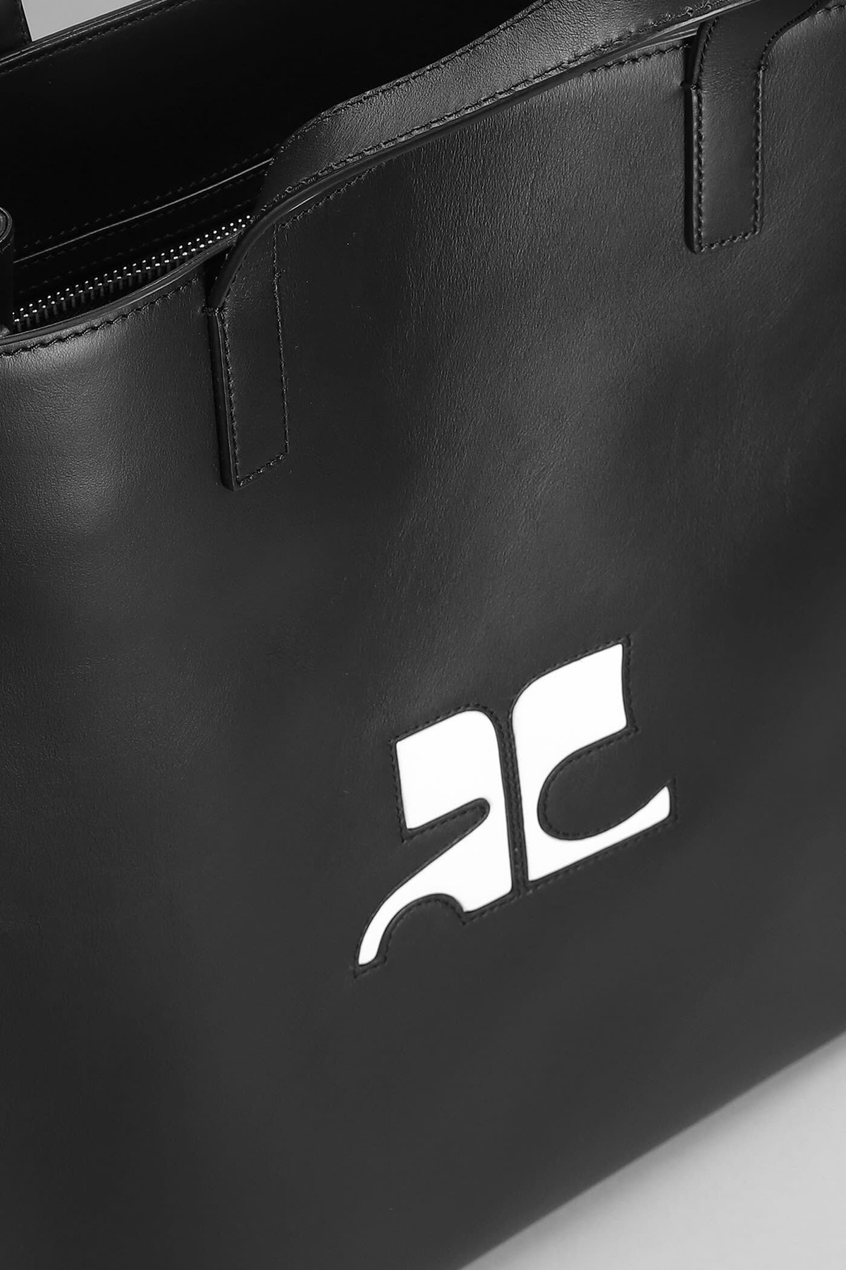 Courrèges heritage Tote Bag In Black Calfskin Courreges