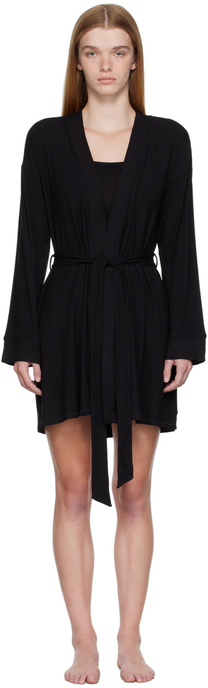 SKIMS Black Soft Lounge Robe SKIMS