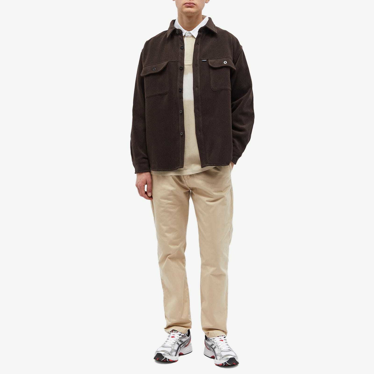 Edwin Men's Jowen Brushed Flannel Overshirt in Brown Edwin