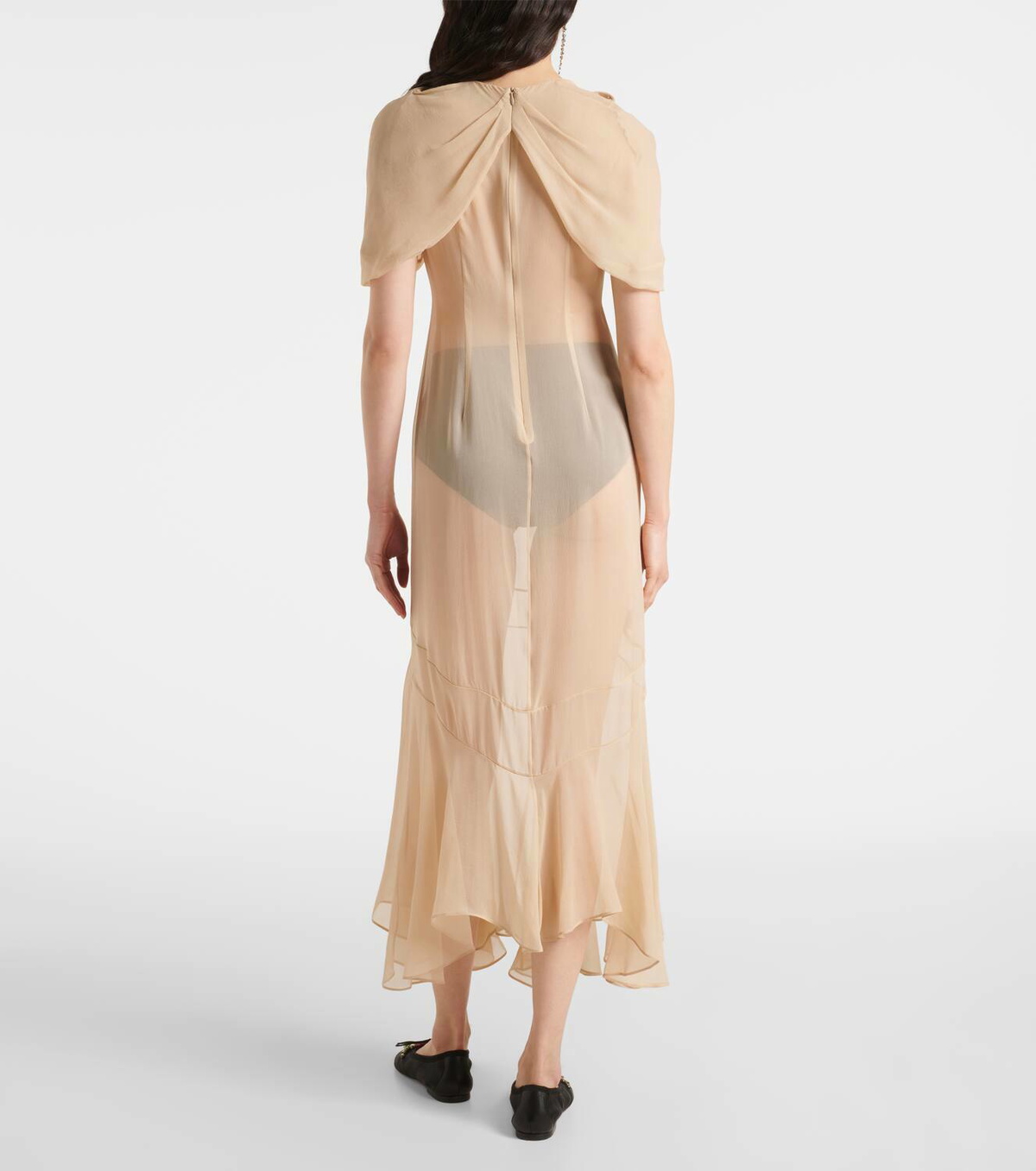 Simone Rocha Draped silk georgette maxi dress Simone Rocha