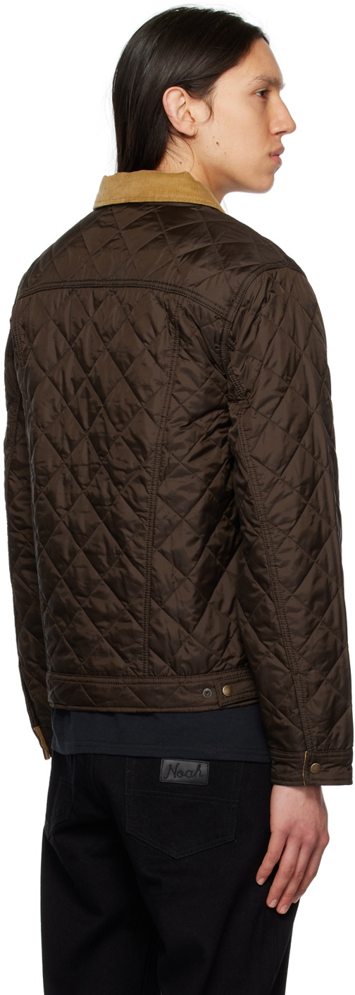 Noah Brown Quilted Trucker Jacket Noah NYC
