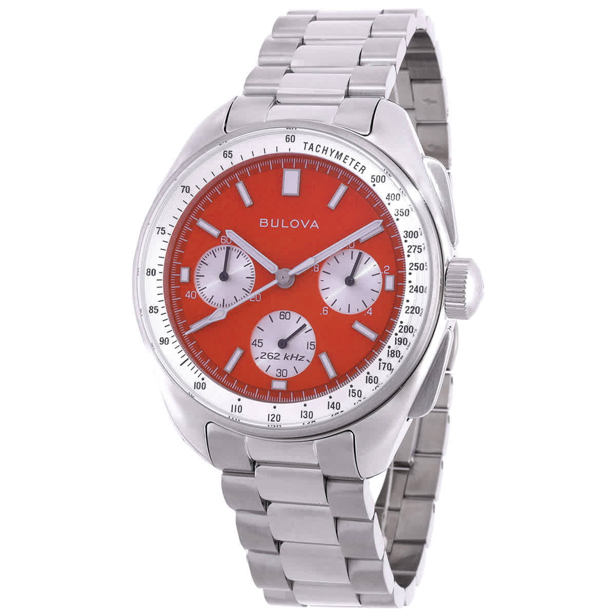 Bulova Lunar Pilot Chronograph Quartz Red Dial Mens Watch 96K115 Bulova