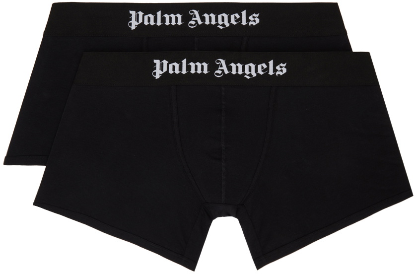 Palm Angels Two-Pack Black & White 'Palm Angels' Boxer Briefs Palm Angels
