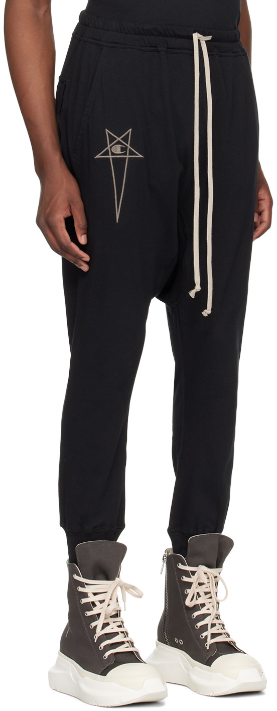 Rick Owens Black Champion Edition Sweatpants Rick Owens