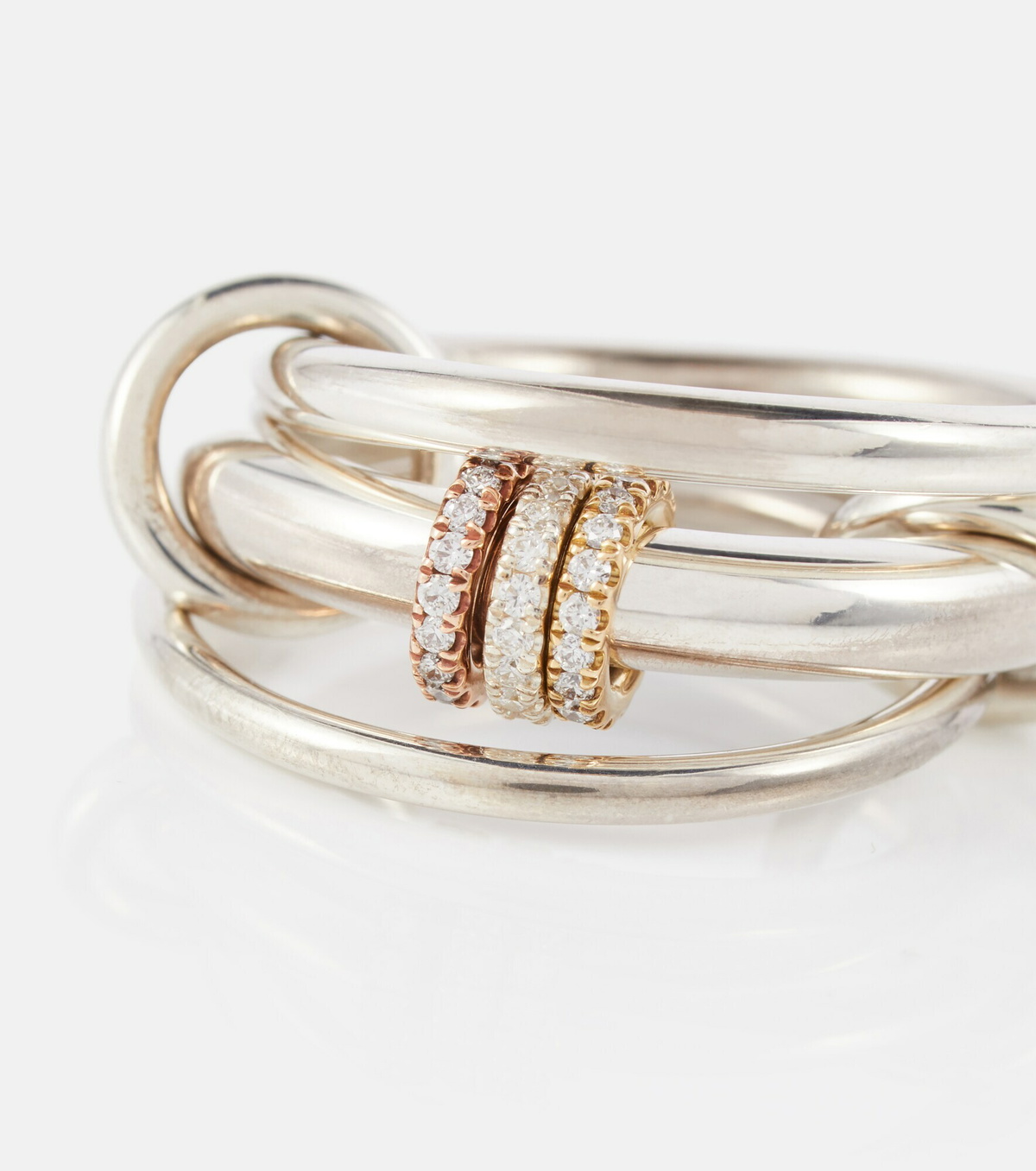 Spinelli Kilcollin - Gemini sterling silver ring with white diamonds ...