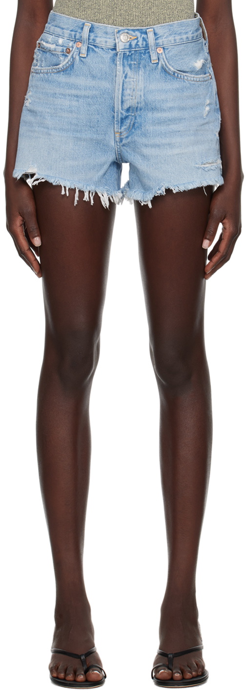 AGOLDE Blue Parker Vintage Denim Shorts AGOLDE